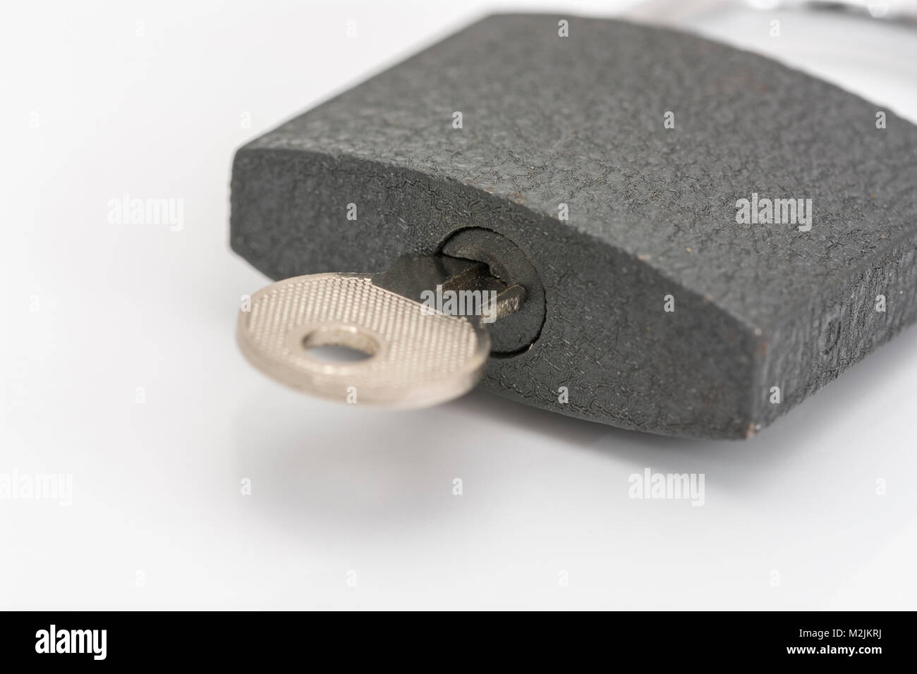 Small padlock on plain background. For concept of data security, email ...