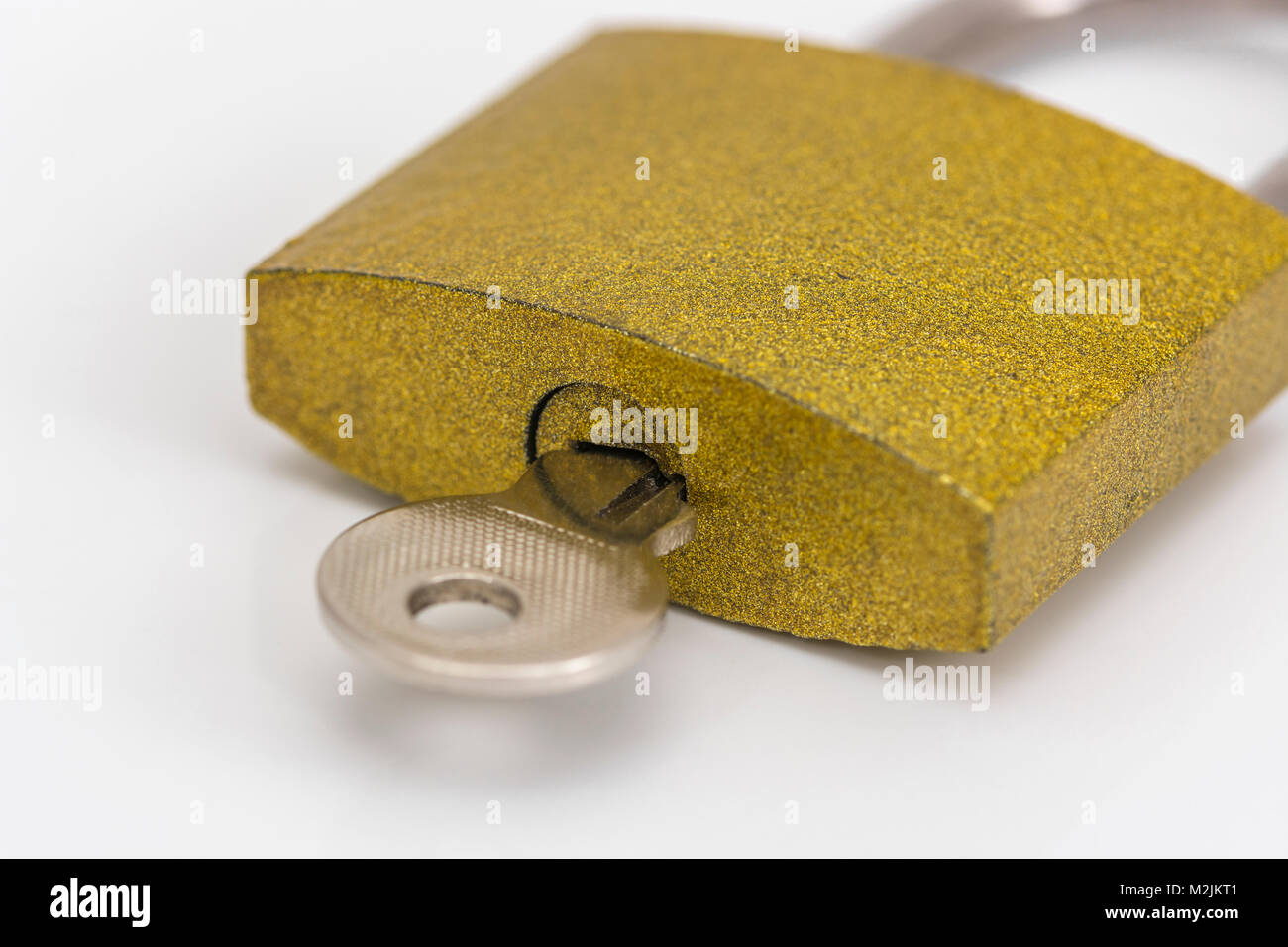 Small padlock on plain background. For concept of data security, email ...