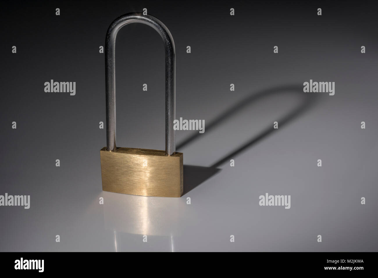 Small padlock on plain background. For concept of data security, email ...