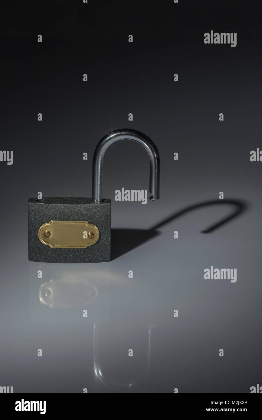 Small padlock on plain background - metaphor for concept of data ...
