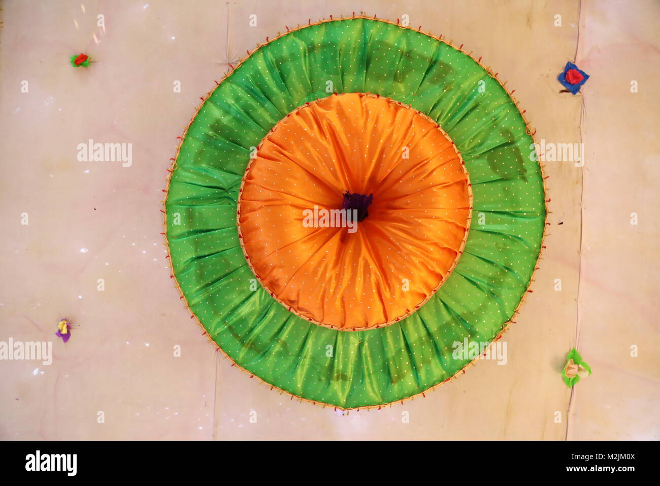 Cloth decorations. At the festival occasion Pandal Stock Photo - Alamy