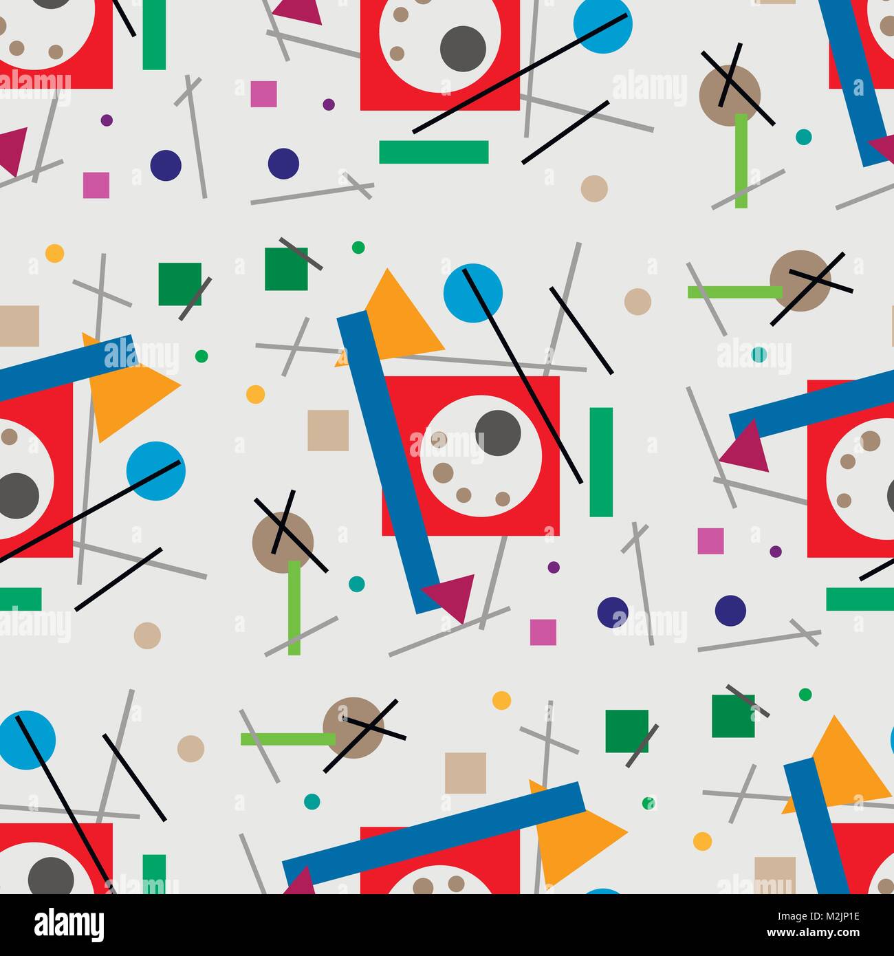 Illustration of retro phone with dial-up. Seamless pattern. Geometric ...