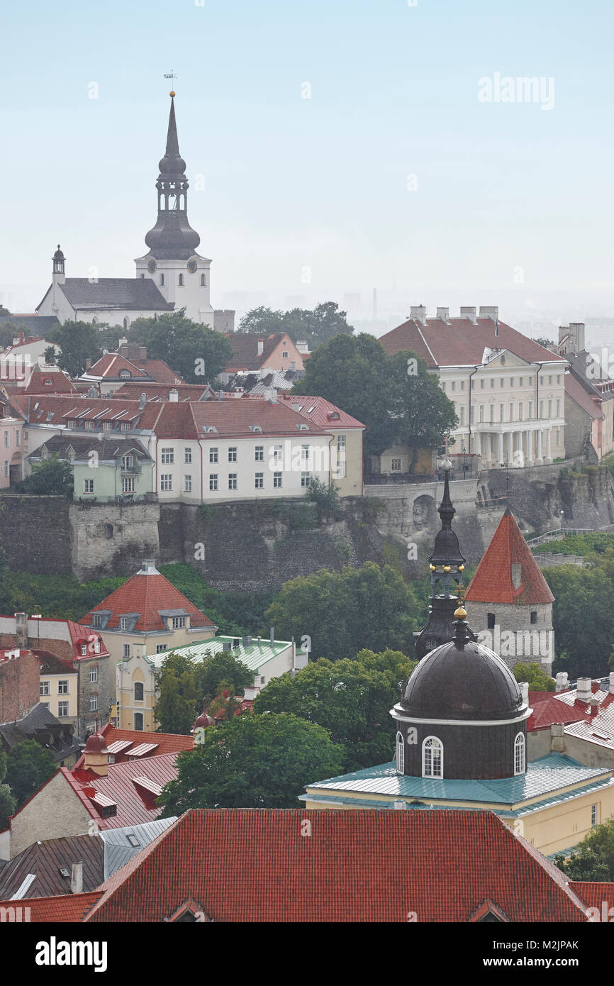 Tallinn old town cityscape view. Tourism landmark. Estonia. Europe ...