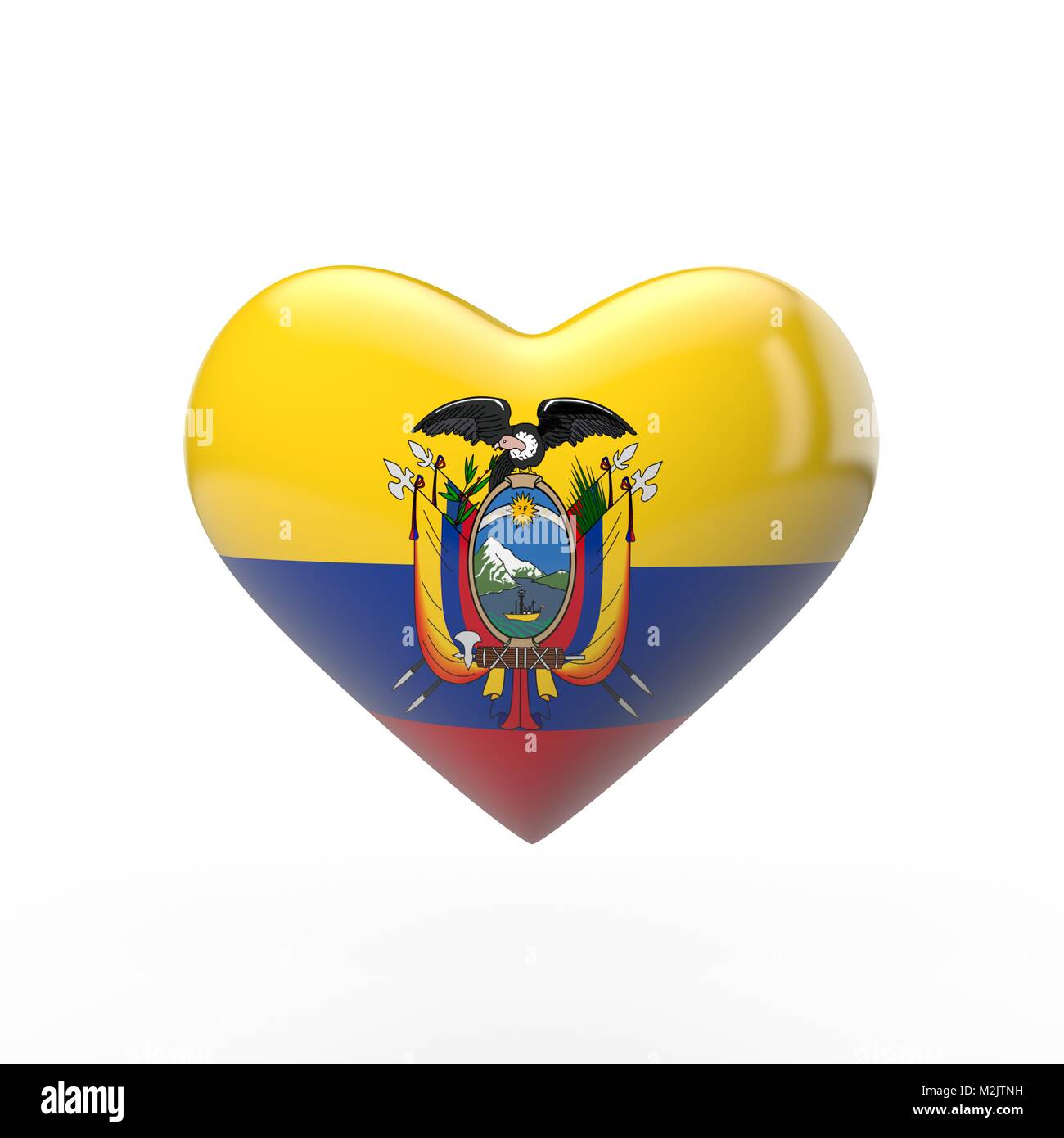 Ecuador heart flag. 3D rendering Stock Photo - Alamy