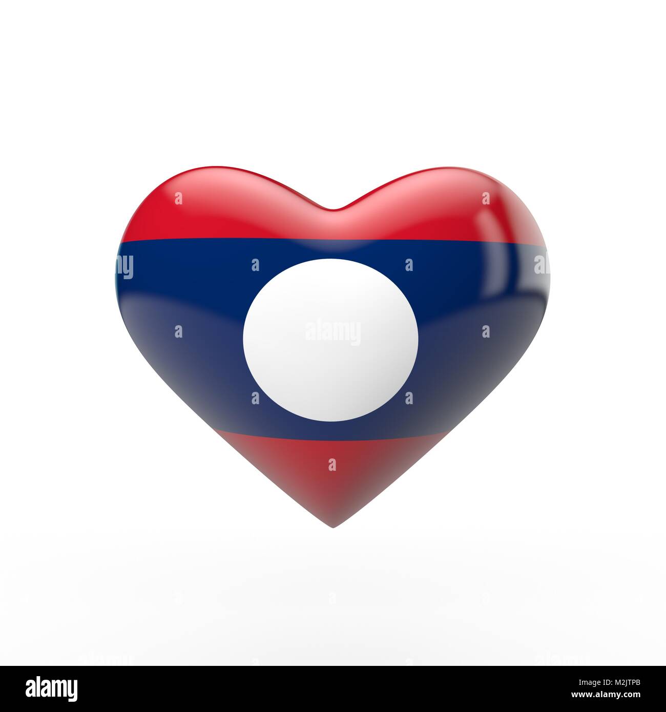 Laos heart flag. 3D rendering Stock Photo - Alamy