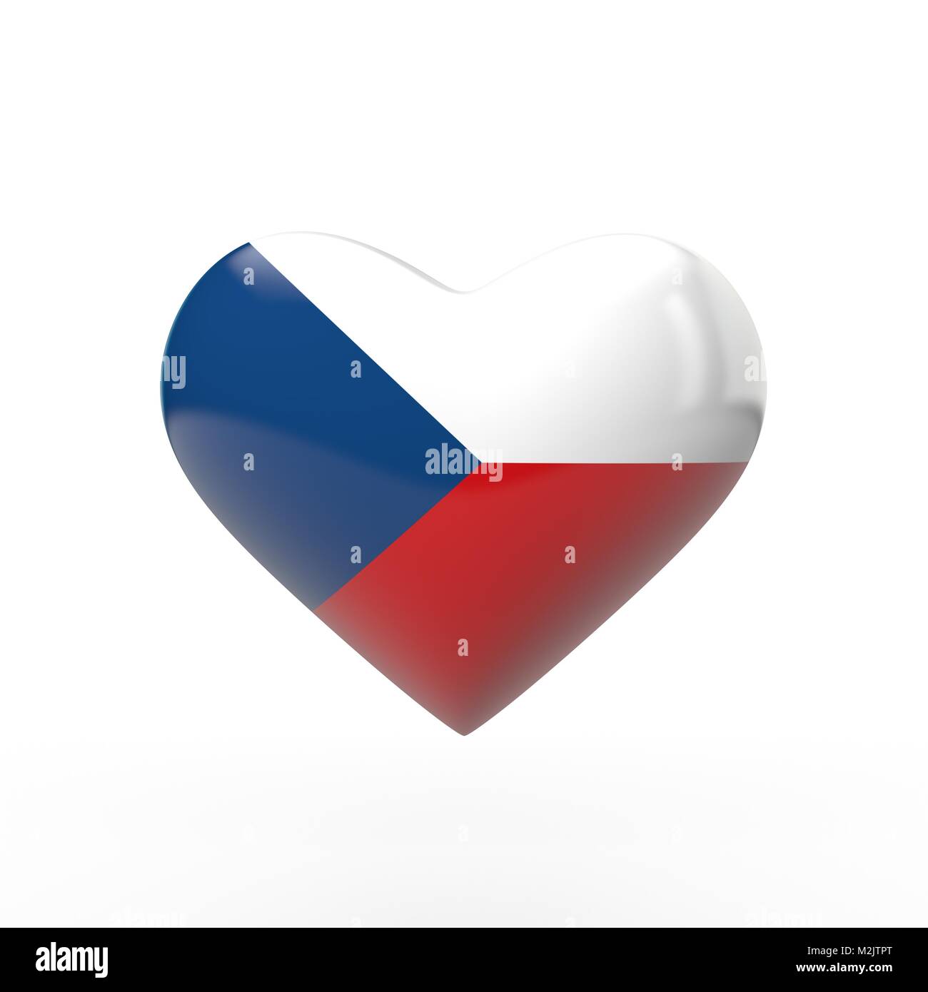 Czech Republic heart flag. 3D rendering Stock Photo - Alamy