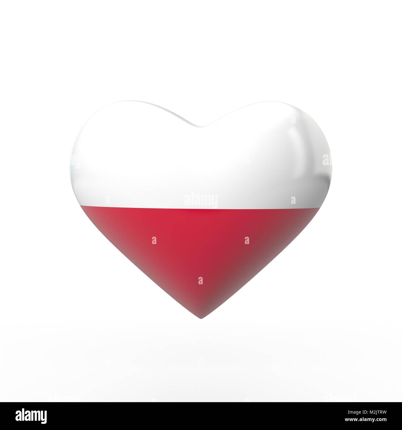 Poland heart flag. 3D rendering Stock Photo - Alamy