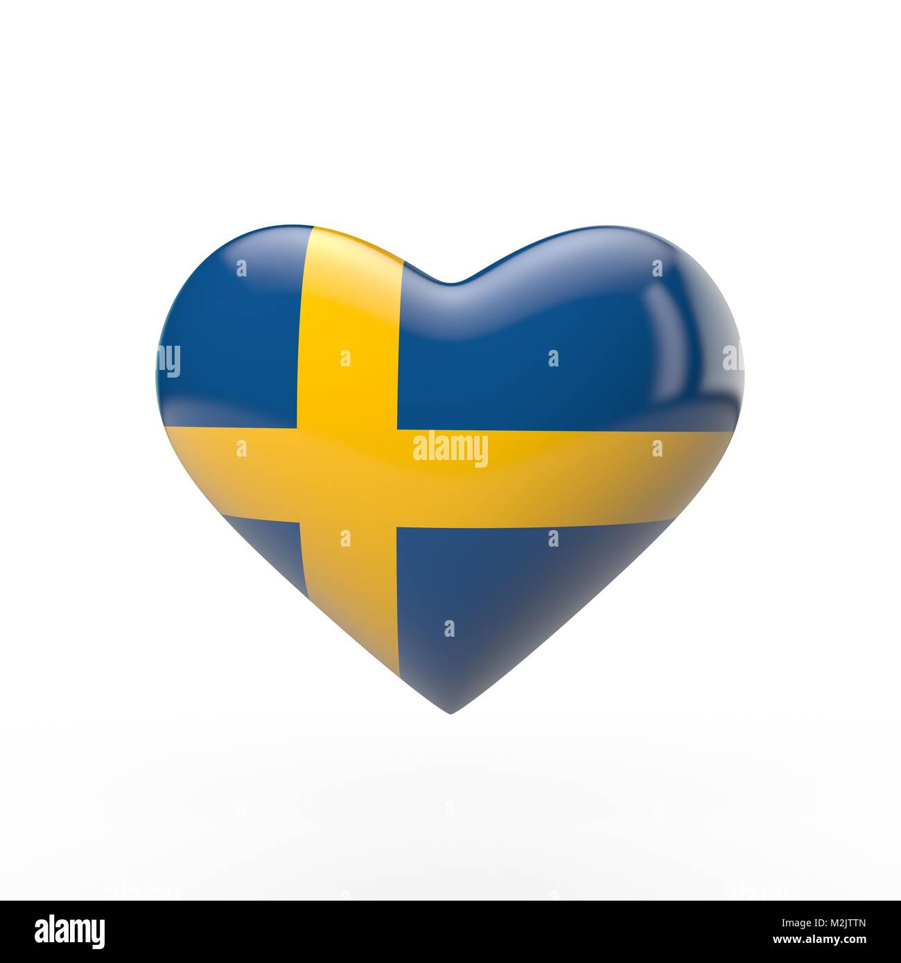 Sweden heart flag. 3D rendering Stock Photo - Alamy