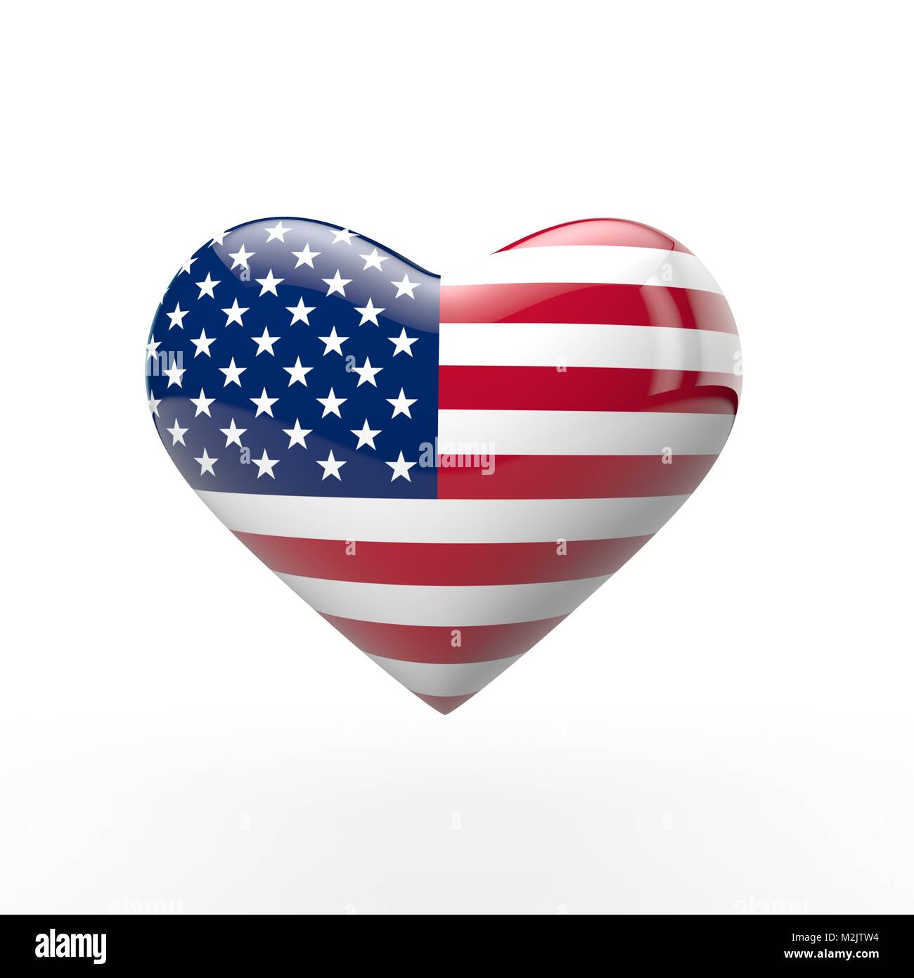 Usa flag button heart shape hi-res stock photography and images - Alamy