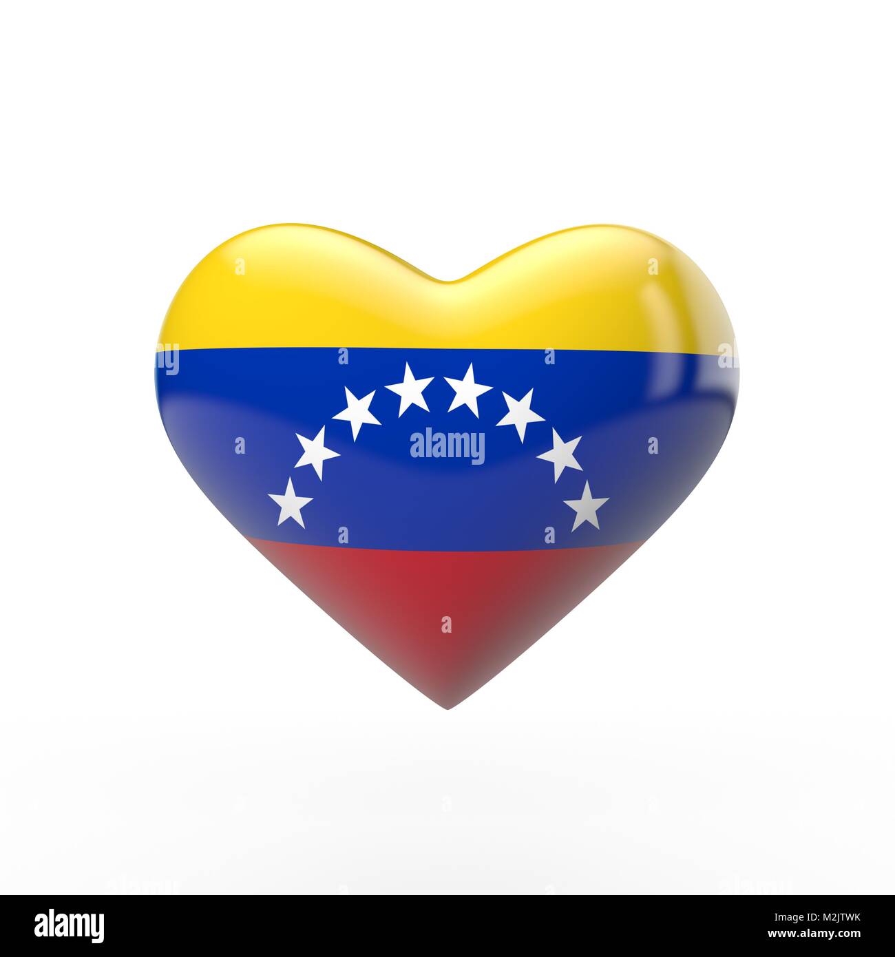 Venezuela heart flag. 3D rendering Stock Photo - Alamy