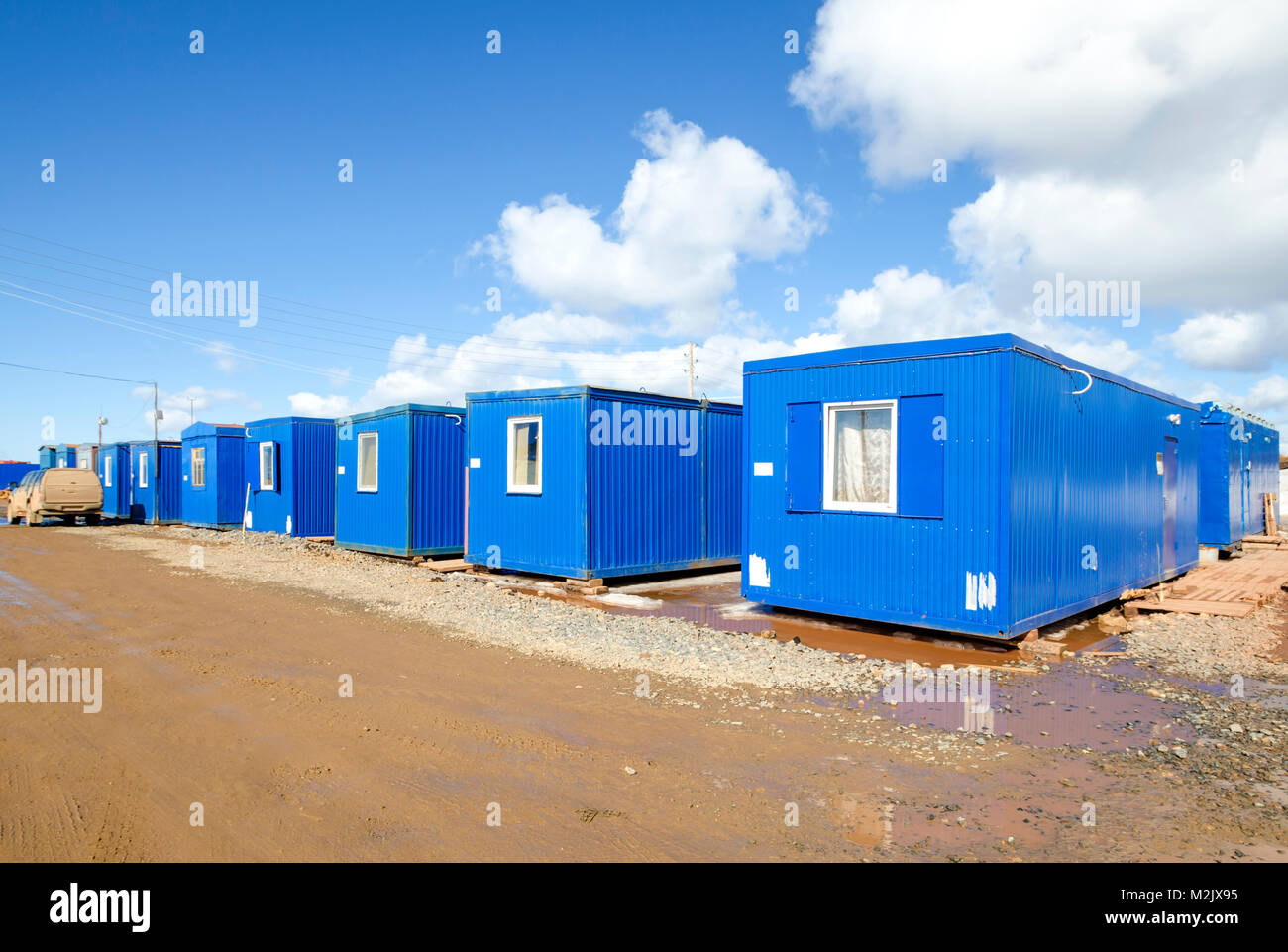 Modular buildings in shift camp Stock Photo - Alamy