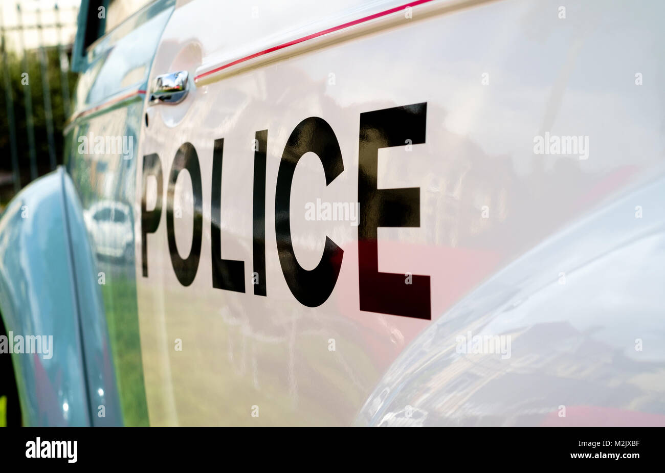 POLICE lettering on driver's door of Morris Minor classic Police 'Panda ...