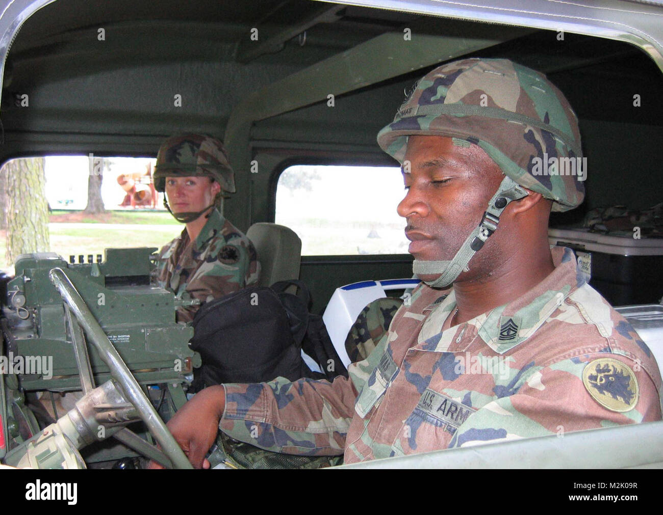 1st Sgt. Flim Thomas and 2LT April Gustafson of the 165th POL ready to ...