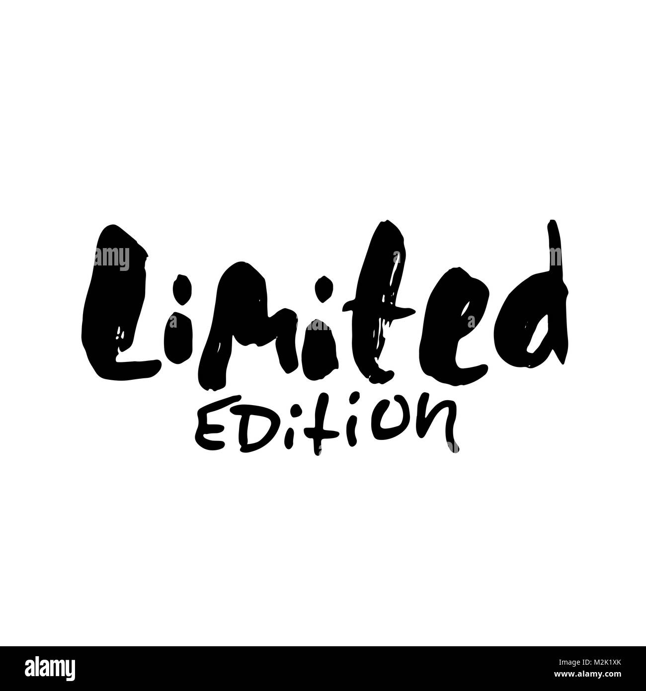 Limited edition. Ink handwritten lettering. Modern dry brush ...