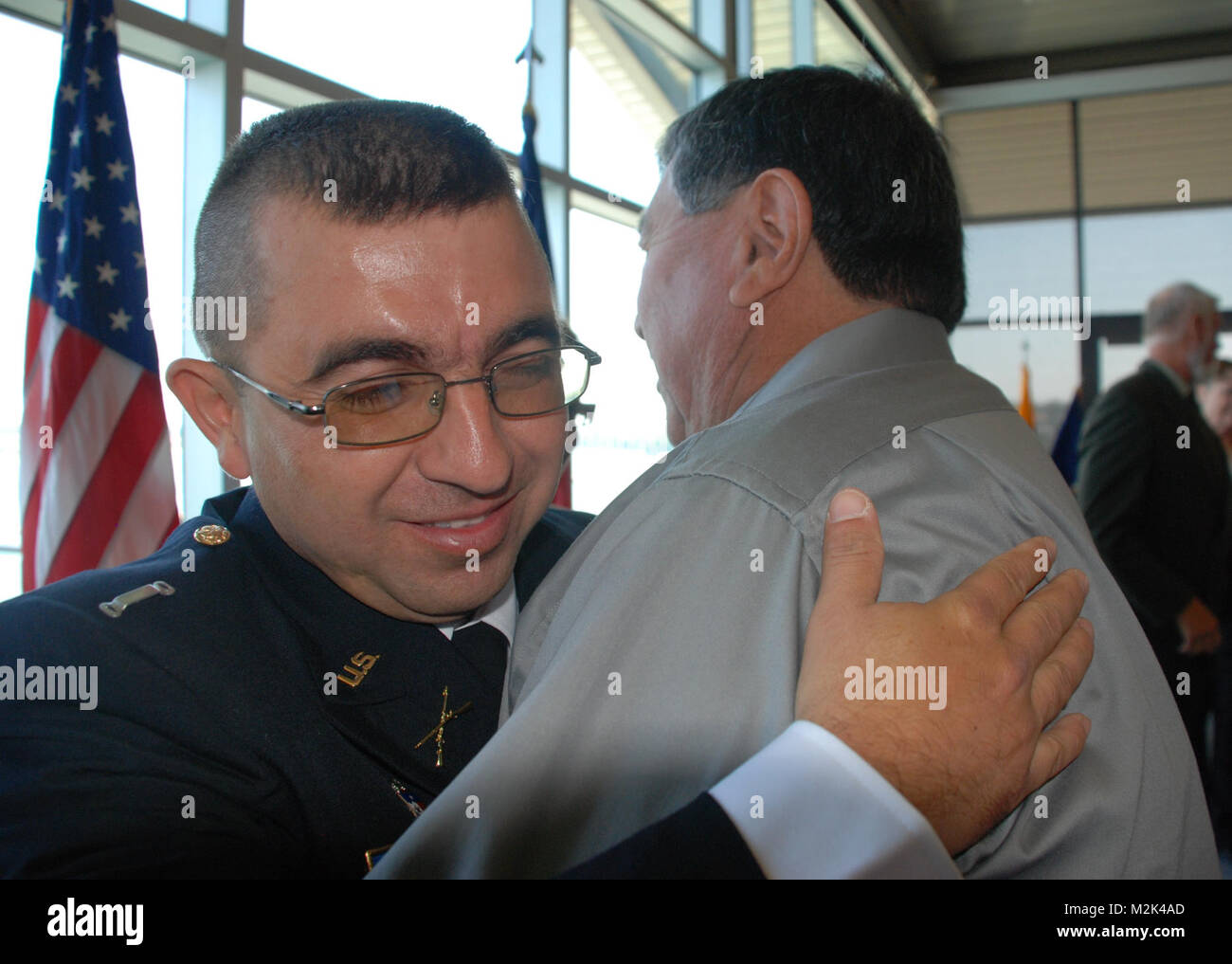 A Congratulatory Hug by Texas Military Department Stock Photo - Alamy
