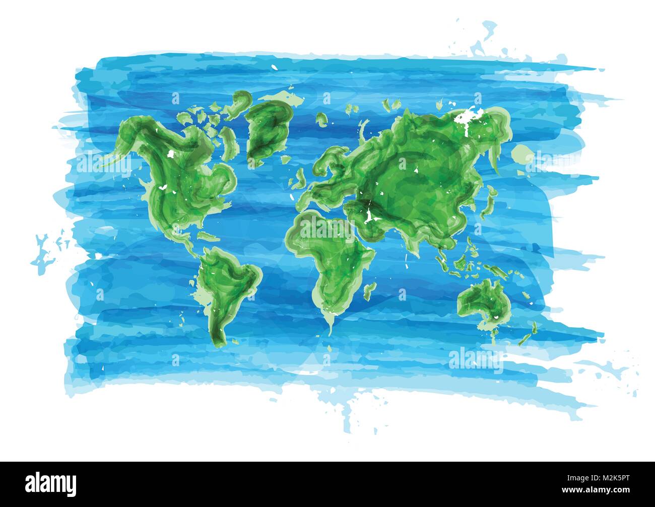 Map of the world watercolour hi-res stock photography and images - Alamy