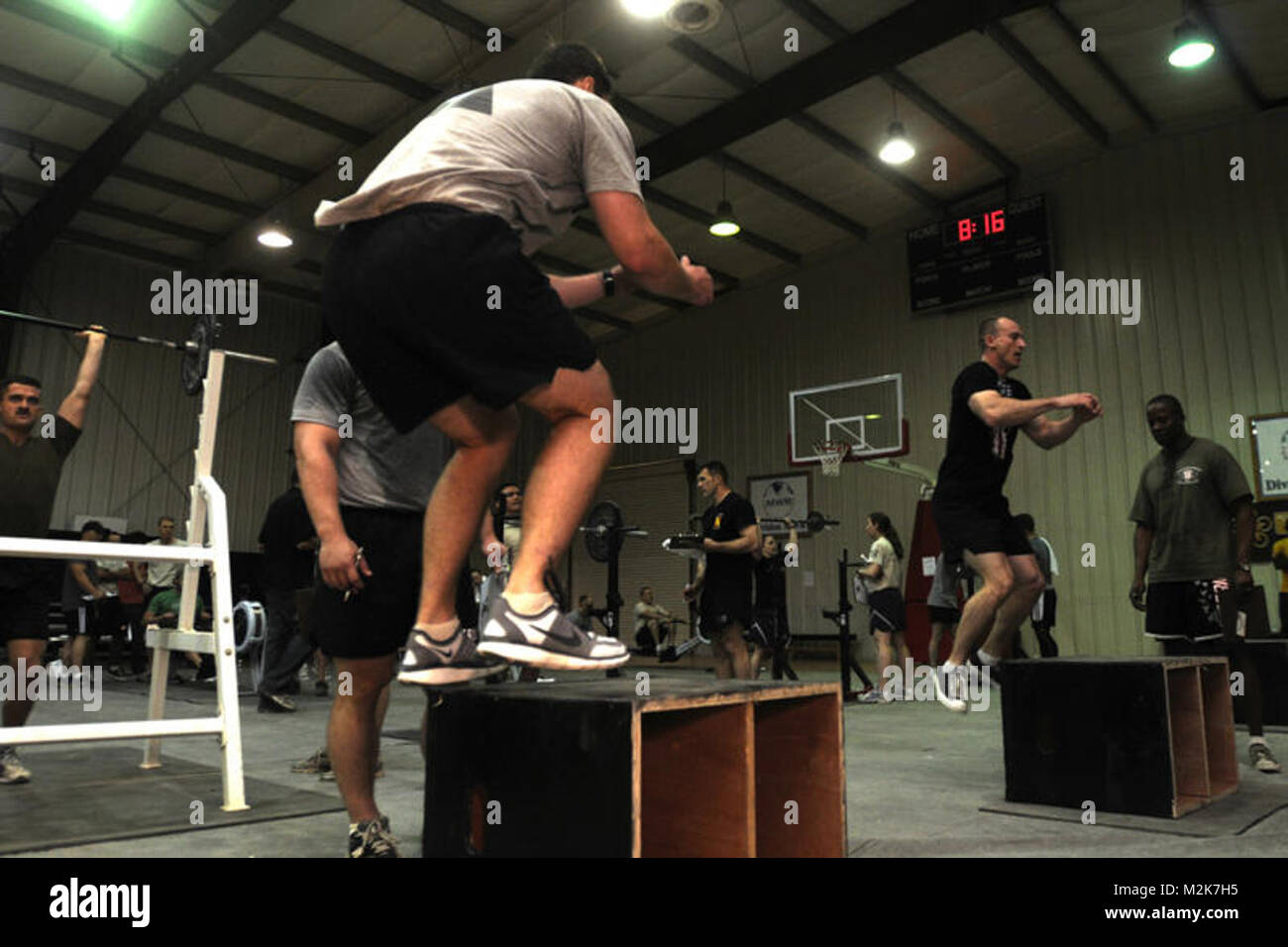 Performing a box jump by 1st Armored Division and Fort Bliss Stock ...