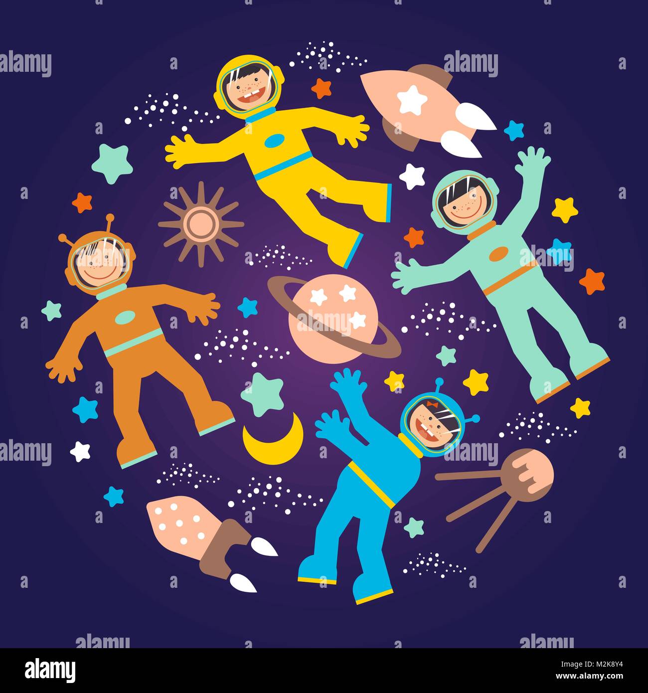 Space ship children drawing Stock Vector Images - Alamy