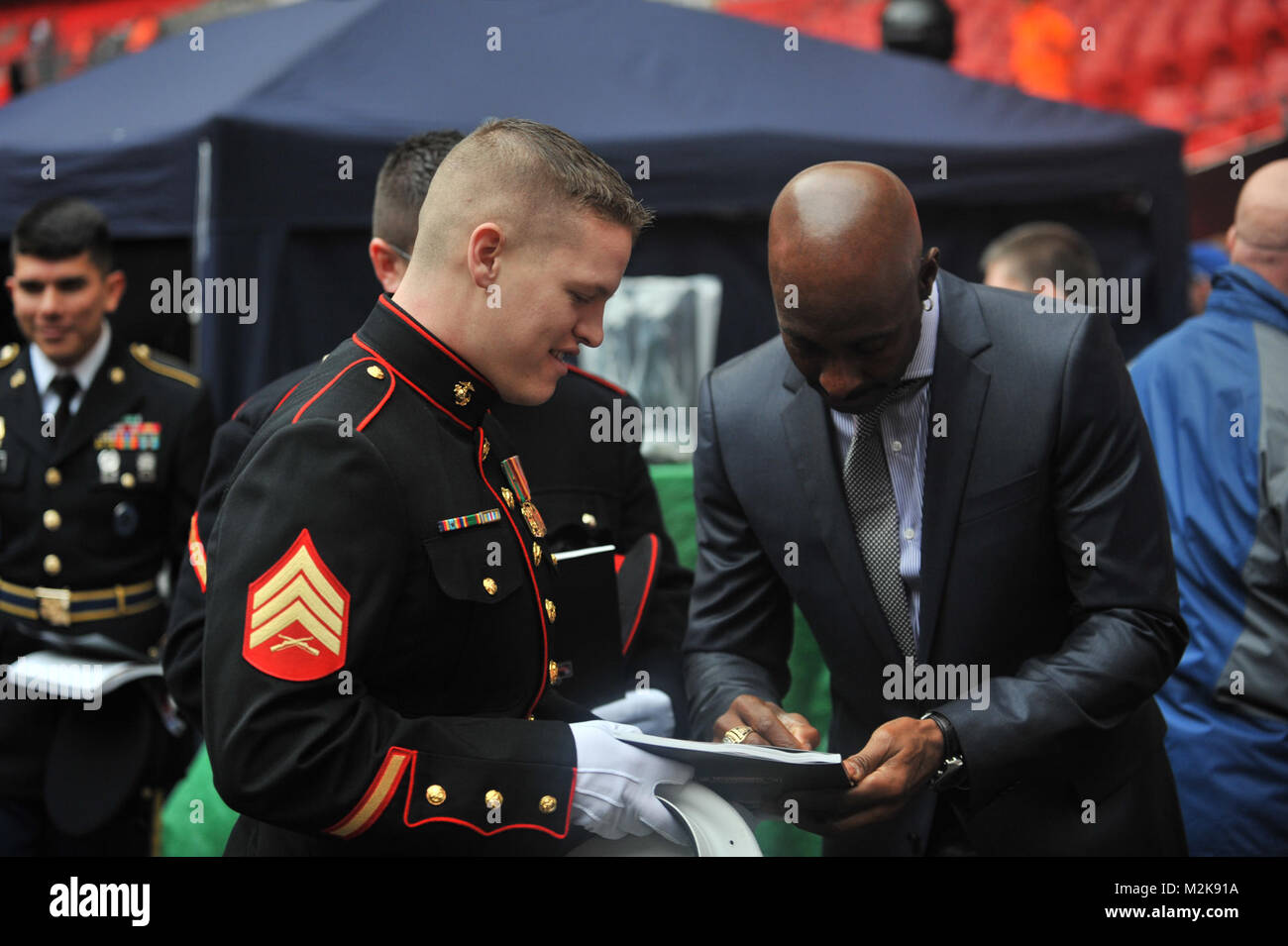 Joint Color Guard at London NFL game by EUCOM Stock Photo - Alamy