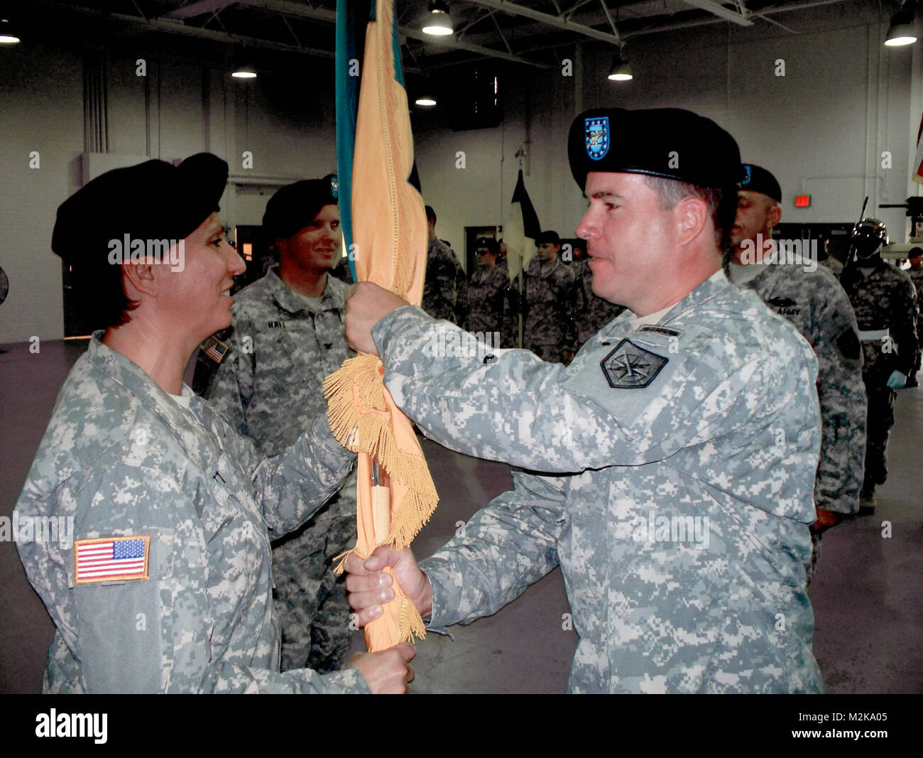 648th Maneuver Enhancement Brigade passing the colors by Georgia ...