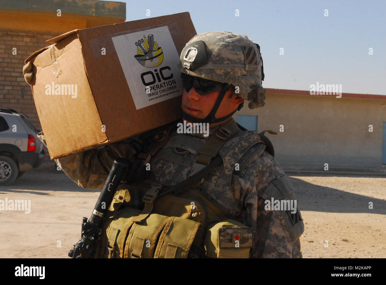 Delivering boxes by 1st Armored Division and Fort Bliss Stock Photo - Alamy