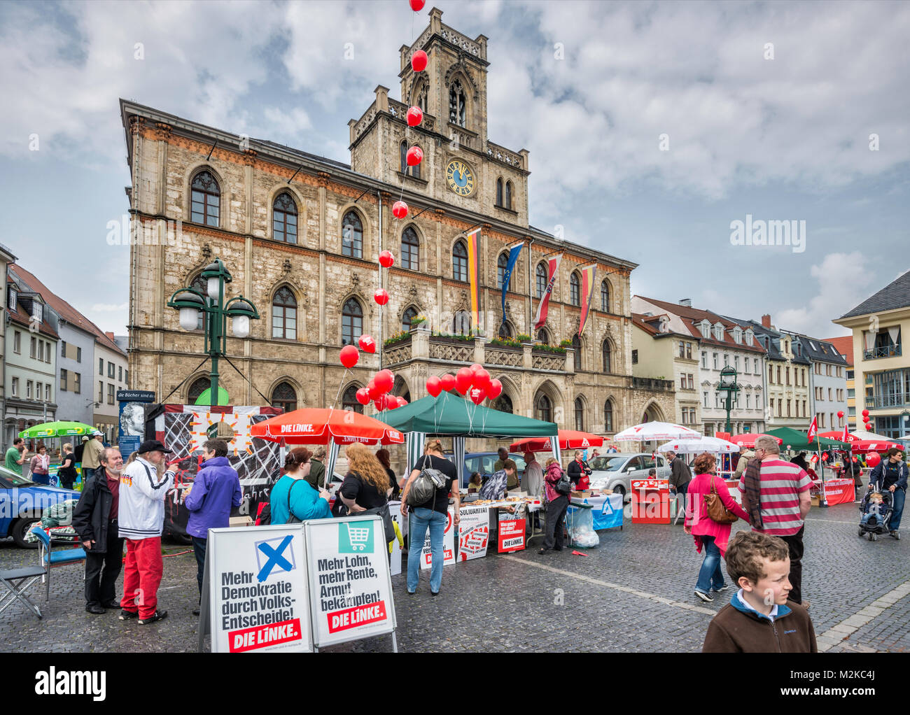 Stands for European Parliament Candidates, Rathaus (Town Hall) at Markt ...