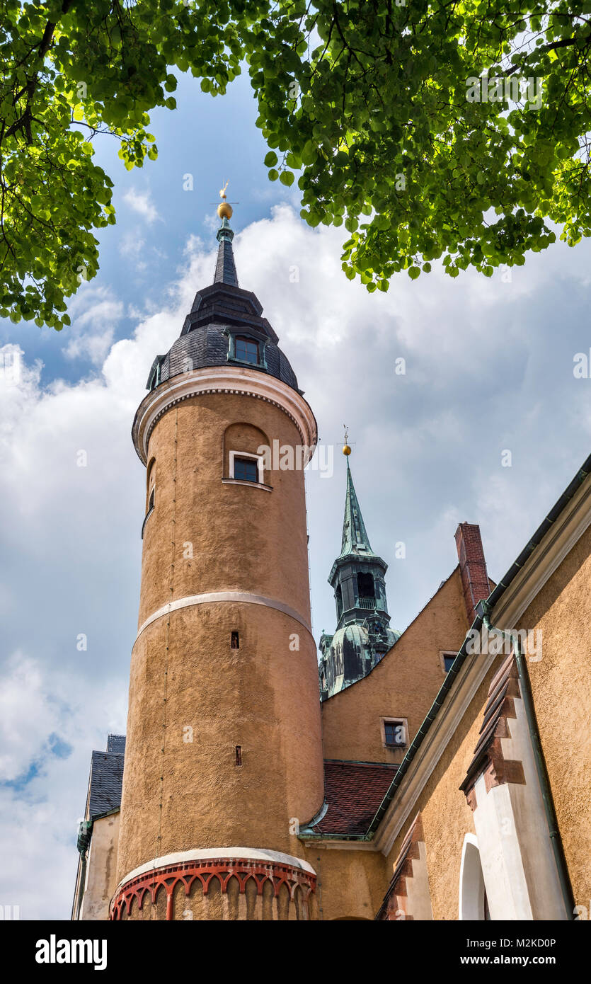 Tower at Petrikirche (St. Peter Church) in Freiberg, Saxony, Germany ...