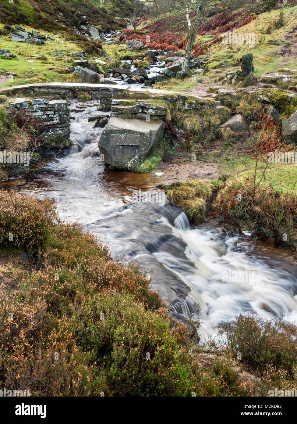 Bronte Bridge over South Dean Beck on Haworth Moor near Haworth West ...