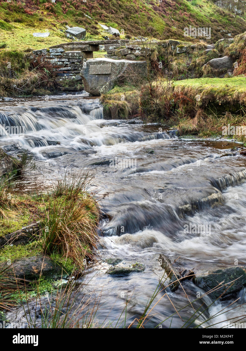 Bronte Bridge over South Dean Beck on Haworth Moor near Haworth West ...