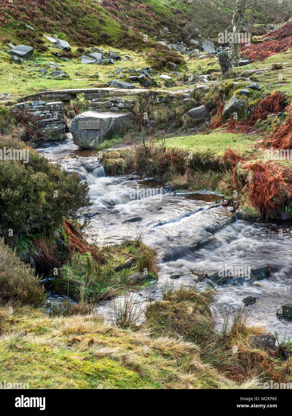 Bronte Bridge over South Dean Beck on Haworth Moor near Haworth West ...