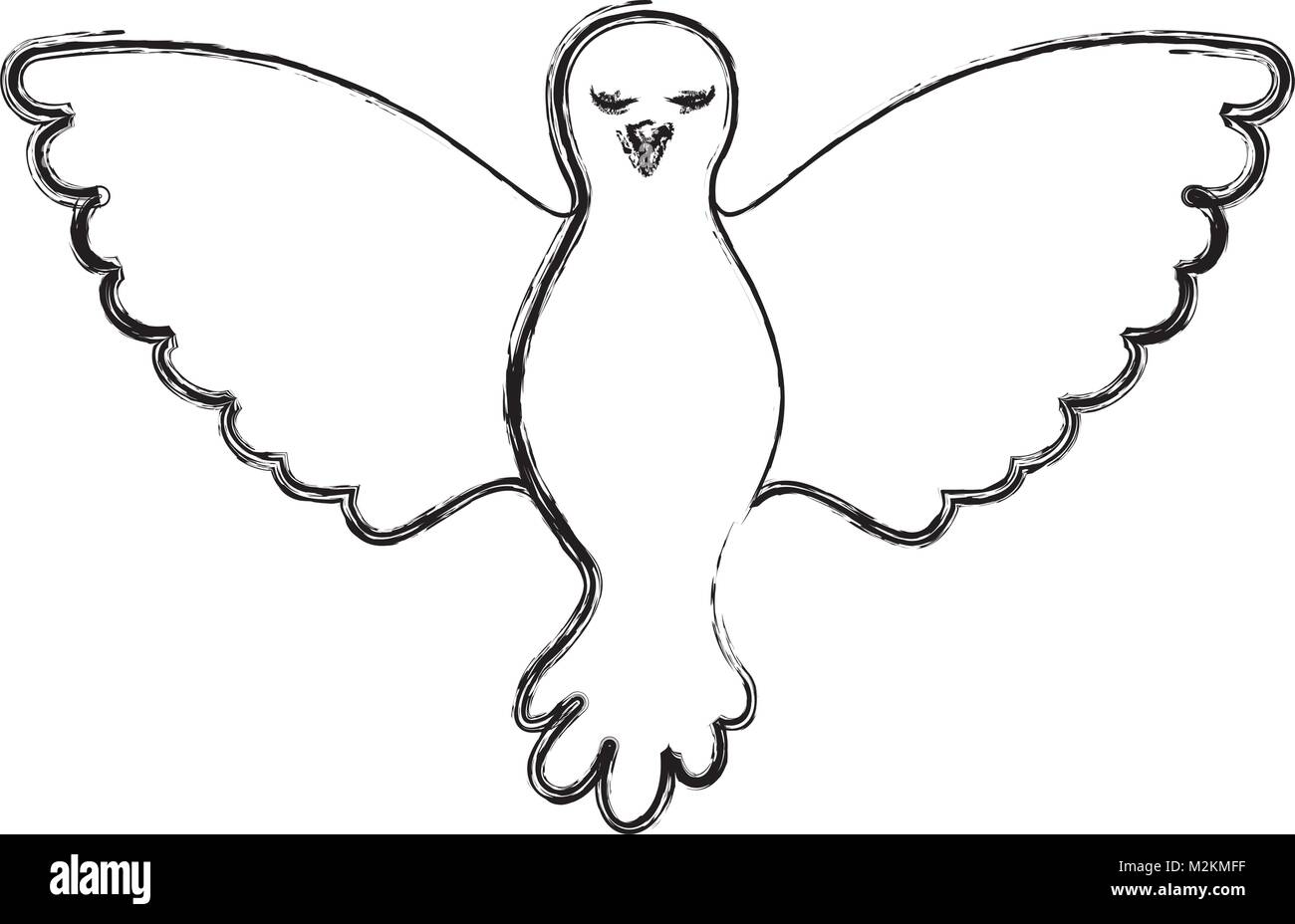 pigeon peace front view on blurred silhouette Stock Vector Image & Art ...