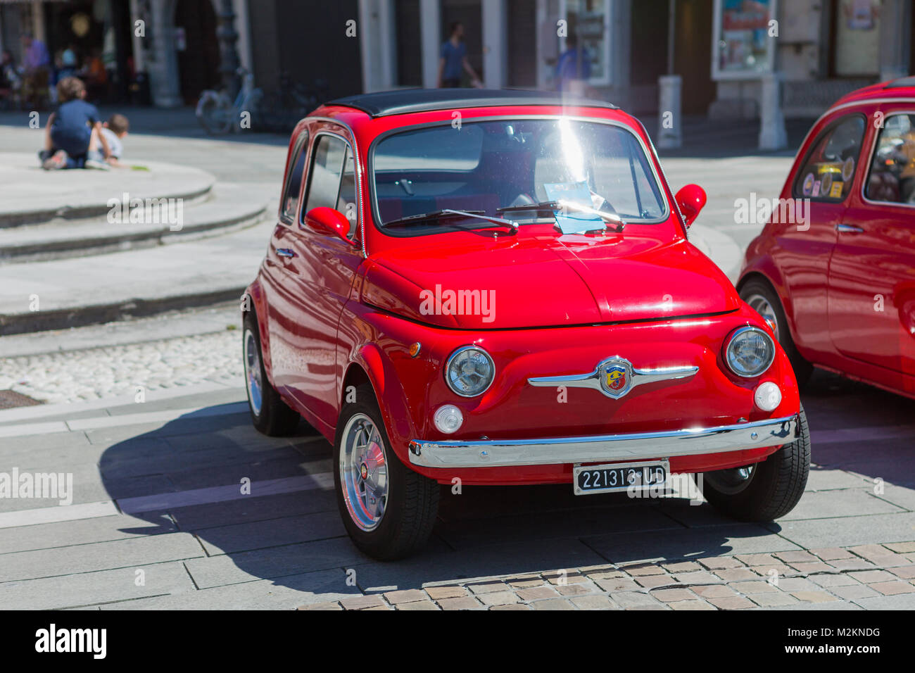 Gorizia,Italy MAY 22,2016:Photo of a Fiat 500 Club Isonzo meeting. The ...
