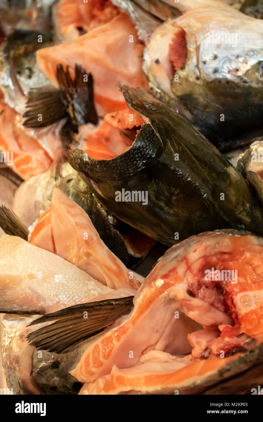 Fish for sale in Dalston market, East London, England, Great Britain ...
