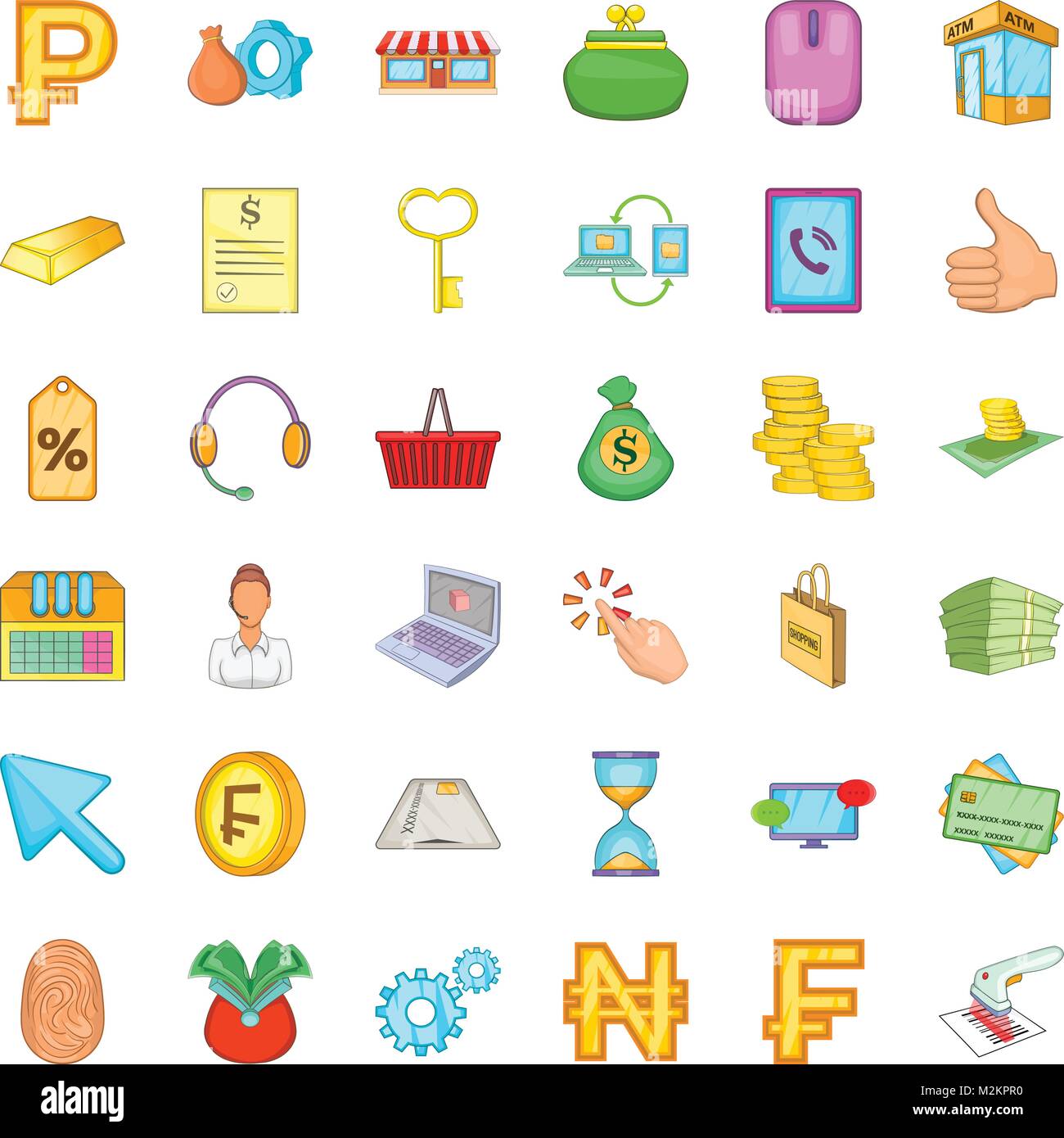 Offline banking icons set, cartoon style Stock Vector Image & Art - Alamy
