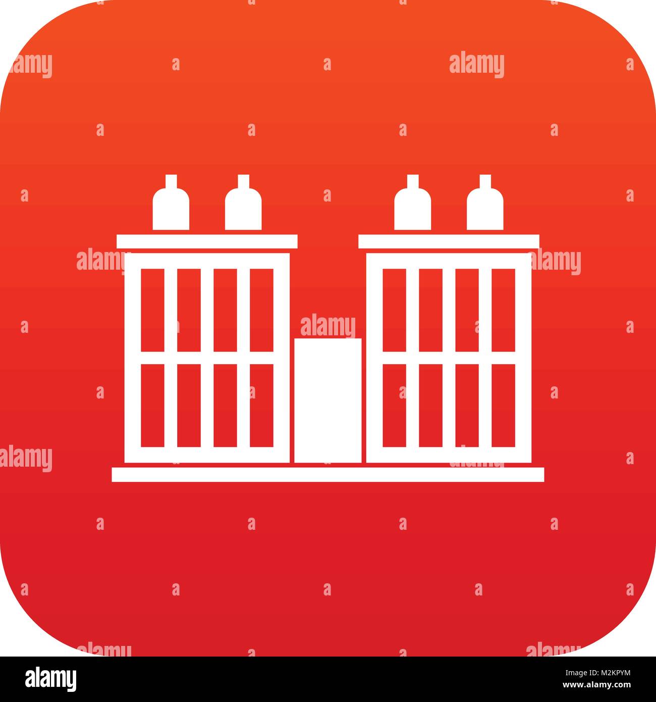 Plant building icon digital red Stock Vector Image & Art - Alamy