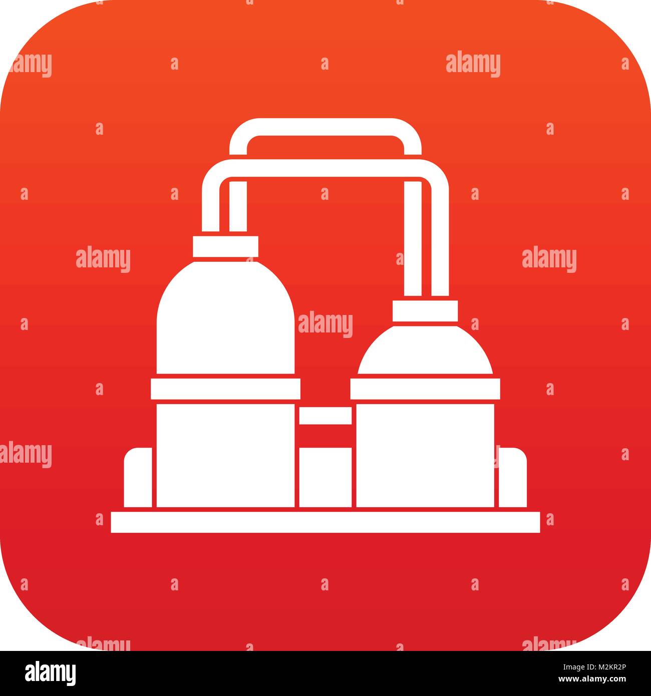 Oil processing factory icon digital red Stock Vector Image & Art - Alamy