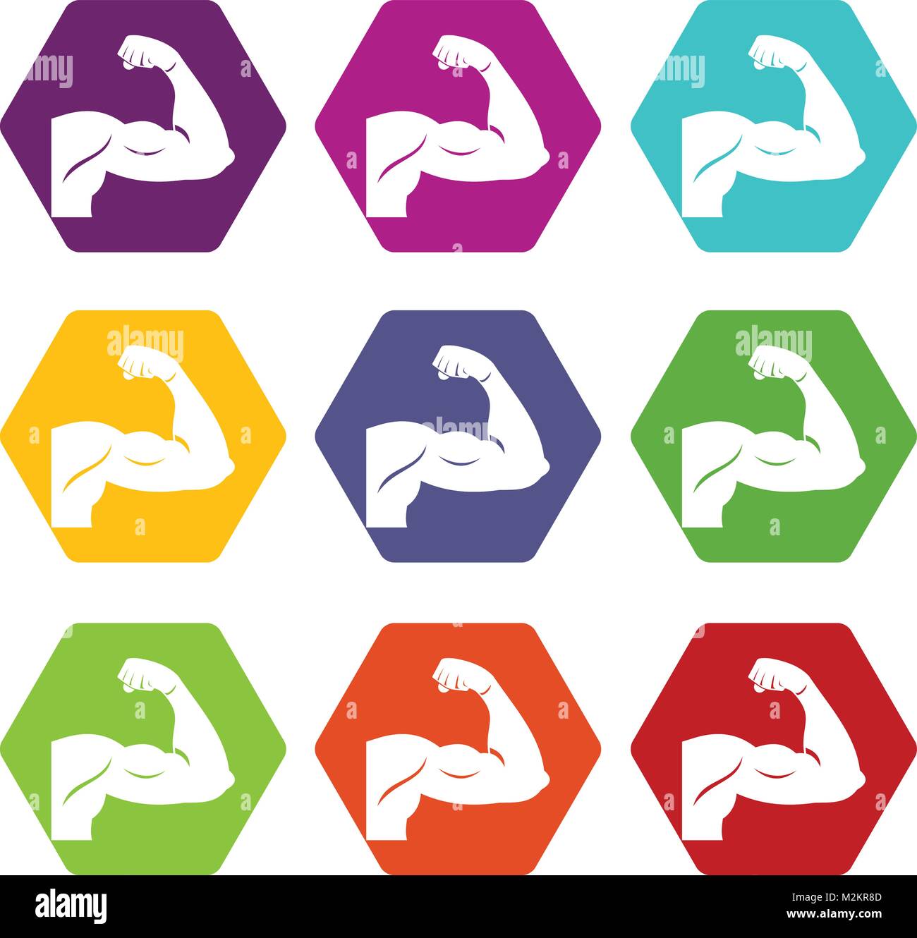 Biceps icon set color hexahedron Stock Vector Image & Art - Alamy