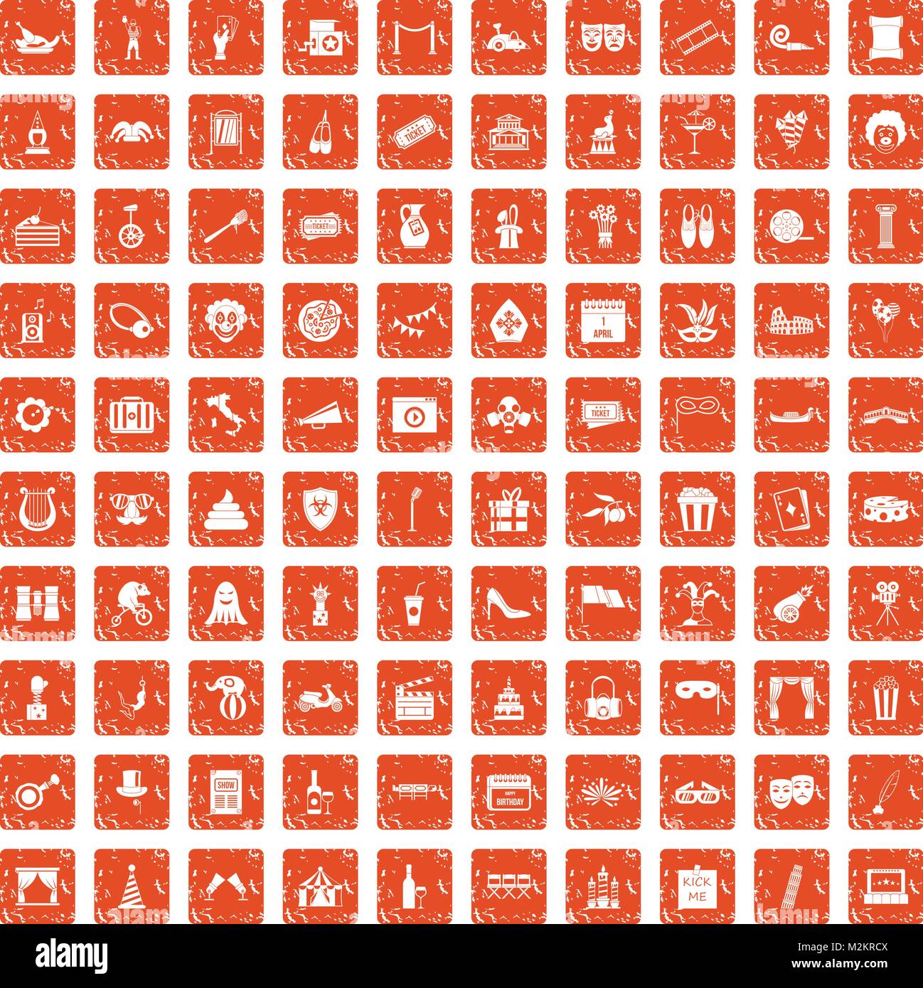100 mask icons set grunge orange Stock Vector Image & Art - Alamy