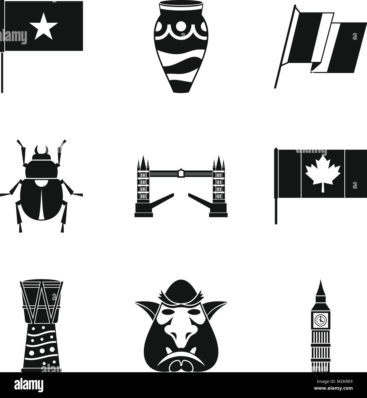 World country icons set, simple style Stock Vector Image & Art - Alamy