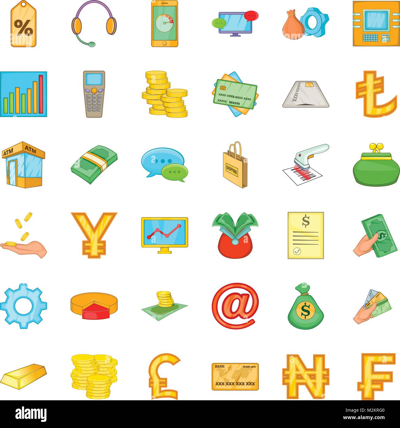 Real cash icons set, cartoon style Stock Vector Image & Art - Alamy