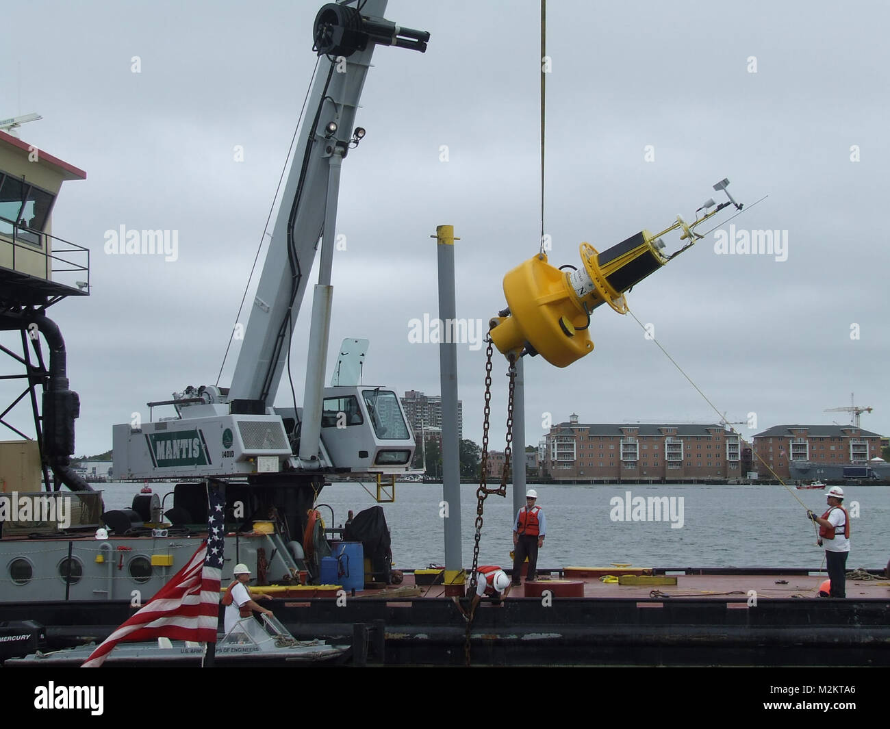 Teamwork is paramount as the Norfolk District Derrick Vessel Elizabeth ...