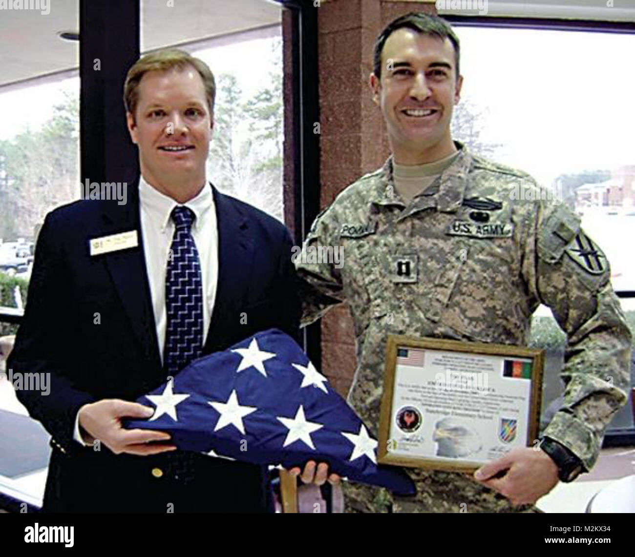 Captain Pomian Presents Special US Flag to State Bridge Elementary ...