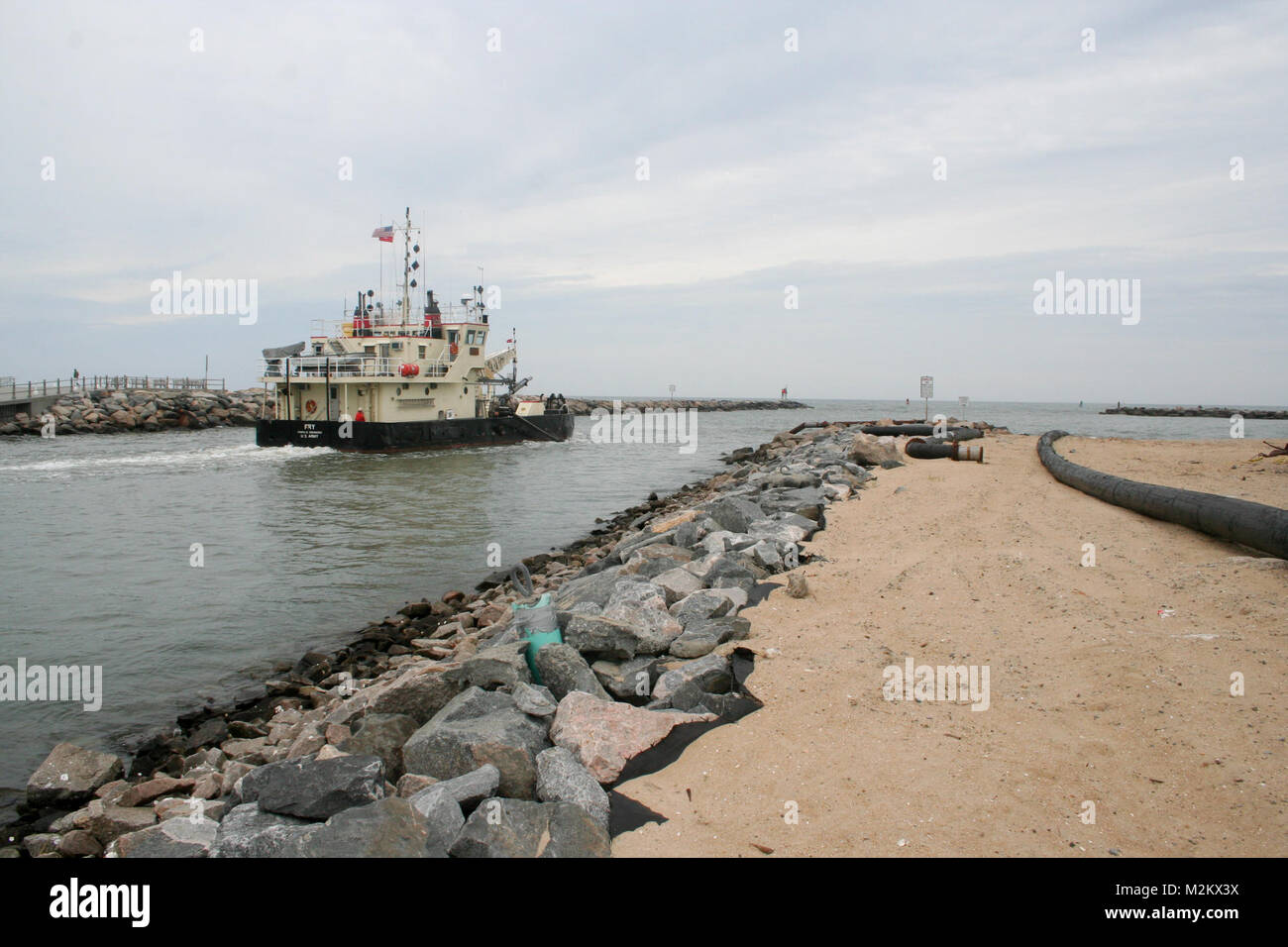 The U.S. Army Corps of Engineers’ dredge Fry is employed to remove a ...