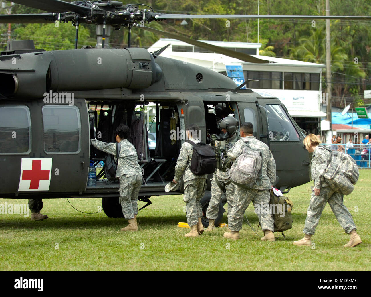 Members of the New Mexico Army National Guard's Medical Detachment load ...