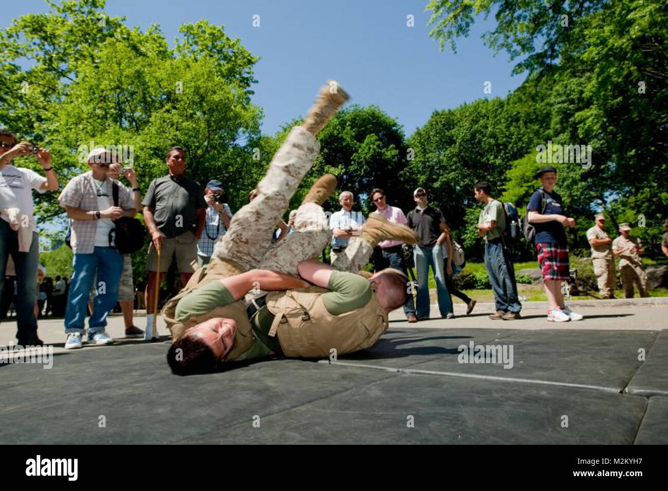 Two Marines square off during a demonstration of Marine Corps Martial ...