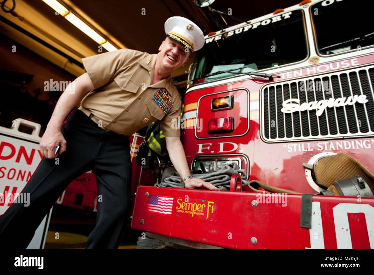 Following a reenlistment ceremony at Ground Zero, Lt. Gen. Richard F ...