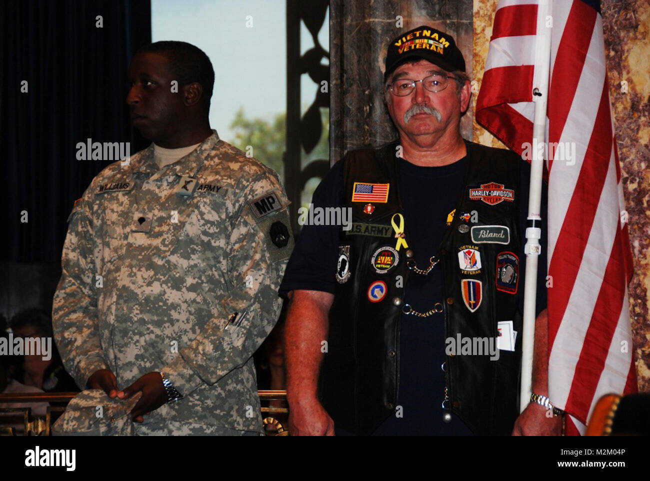 BATON ROUGE, La. – Patriot Guard Riders stage a presence to show ...