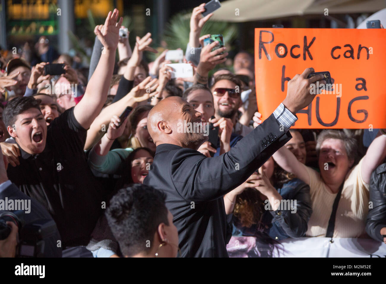 Dwayne johnson and fans hi-res stock photography and images - Alamy