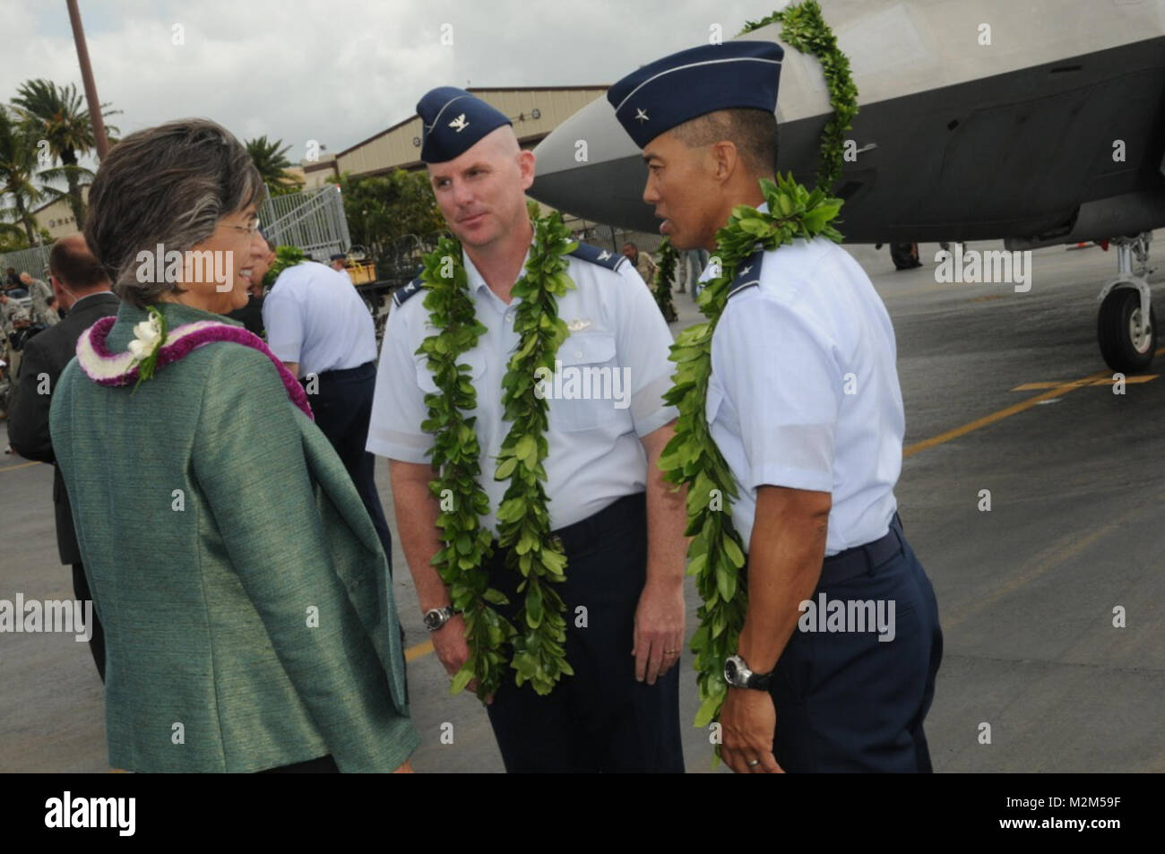 Col Sam Barrett, 15 Wing Commander and Brigadiere General Joe Kim, 154 ...