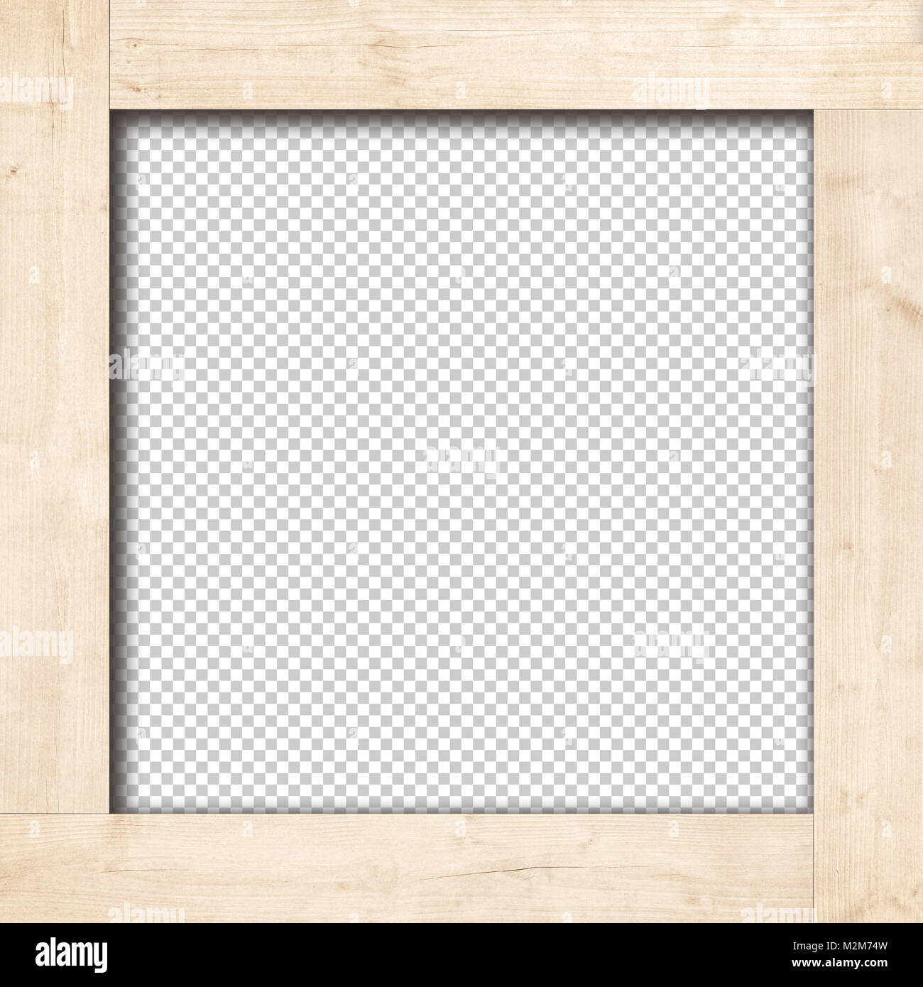 Brown wooden frame on white and gray squared background for text ...